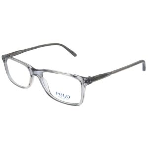 polo ralph lauren ph 2155 5413 transparent grey plastic rectangle eyeglasses 54mm