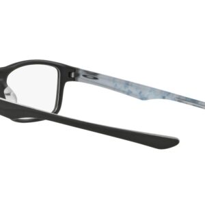 Oakley Men's Ox8081 Plank 2.0 Rectangular Prescription Eyeglass Frames, Satin Black on Blue/Demo Lens, 53 mm