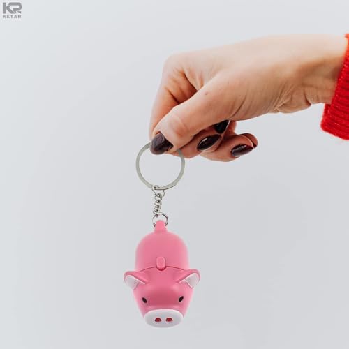 KETAR 3Pcs Pig Keychain Cute Backpack Keychain - Pig Funny Keychain Led Light Backpack Keychain Flashlight - Led Light Keychain Animal Backpack Pig Women Keychain Led Flashlight