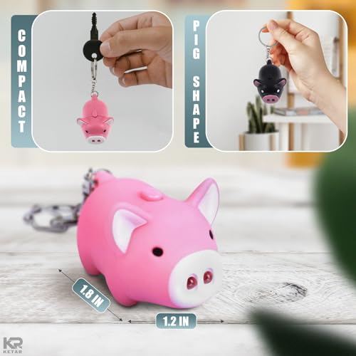 KETAR 3Pcs Pig Keychain Cute Backpack Keychain - Pig Funny Keychain Led Light Backpack Keychain Flashlight - Led Light Keychain Animal Backpack Pig Women Keychain Led Flashlight