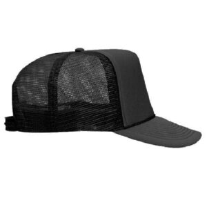 Otto Polyester Foam Front 5 Panel High Crown Mesh Back Trucker Hat - Black