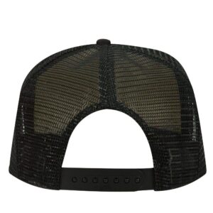 Otto Polyester Foam Front 5 Panel High Crown Mesh Back Trucker Hat - Black