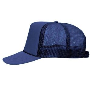 OTTO Polyester Foam Front 5 Panel High Crown Mesh Back Trucker Hat - Navy