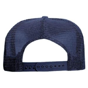 OTTO Polyester Foam Front 5 Panel High Crown Mesh Back Trucker Hat - Navy