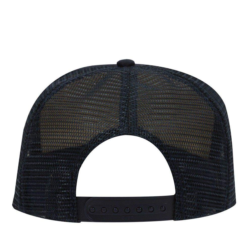 OTTO Polyester Foam Front 5 Panel High Crown Mesh Back Trucker Hat - Navy