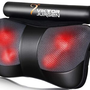 VIKTOR JURGEN Christmas Back Massager Gifts, Shiatsu Kneading Massager for Neck and Shoulder, Massage Pillow with Heat Relaxation Gifts for Women/Men/Dad/Mom//Mothers Day/Fathers Day/Valentine's Day