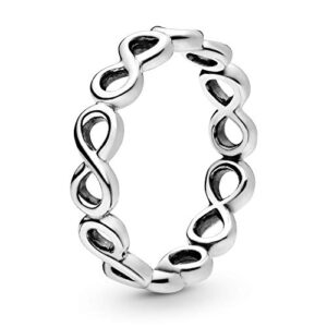 pandora simple infinity band ring - sterling silver ring for women - layering or stackable ring - gift for her - sterling silver - size 6