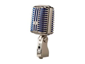 monoprice memphis blue classic dynamic microphone - unidirectional, retro-style with pop-free on/off switch and protective case - stage right series