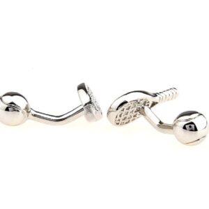 MRCUFF Tennis Racquet and Ball Pair Cufflinks in a Presentation Gift Box & Polishing Cloth