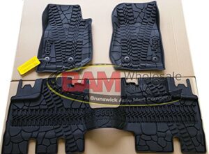 2016-2017 jeep wrangler 4 door unlimited slush mats front and rear set of 3 oem mopar