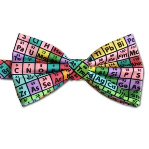 cp lab safety periodic table of elements chemistry bow tie, rainbow, microfiber