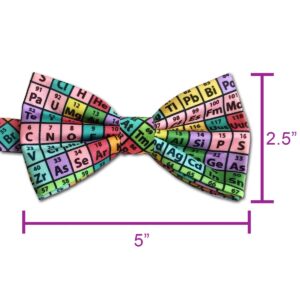 CP Lab Safety Periodic Table of Elements Chemistry Bow Tie, Rainbow, Microfiber