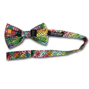 CP Lab Safety Periodic Table of Elements Chemistry Bow Tie, Rainbow, Microfiber