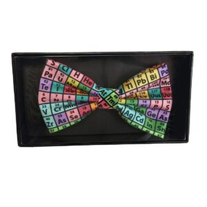 CP Lab Safety Periodic Table of Elements Chemistry Bow Tie, Rainbow, Microfiber