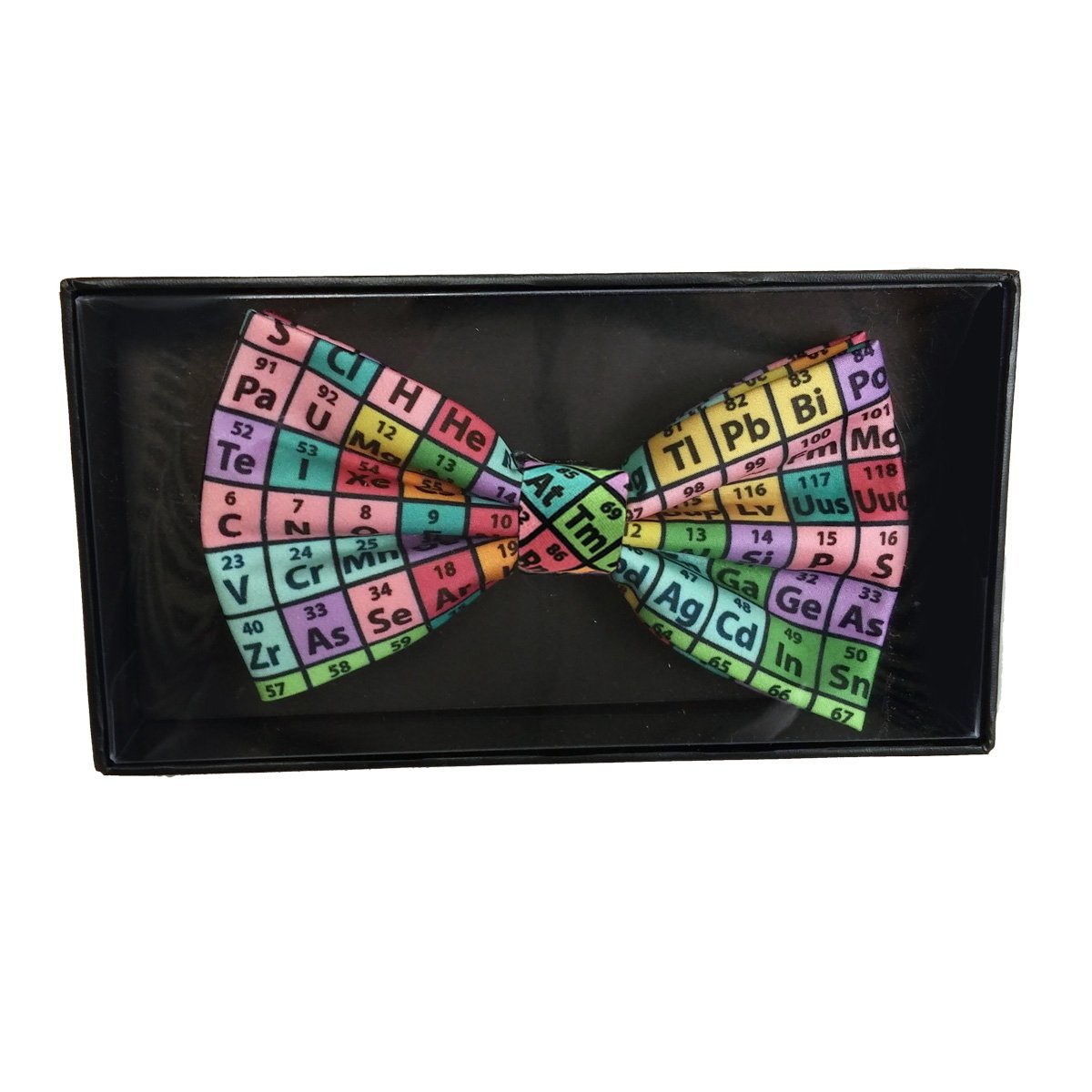 CP Lab Safety Periodic Table of Elements Chemistry Bow Tie, Rainbow, Microfiber