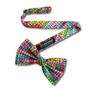 CP Lab Safety Periodic Table of Elements Chemistry Bow Tie, Rainbow, Microfiber