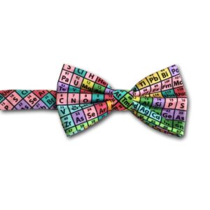 CP Lab Safety Periodic Table of Elements Chemistry Bow Tie, Rainbow, Microfiber