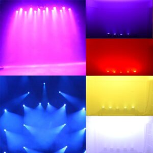 Lixada Moving Head Light 7x10W Moving Head 4 In 1 RGBW Professional 9/14 Channels DMX-512 DJ lights 100W AC 100-240V Sound Active for KTV Club Bar Party Disco DJ Show Bands