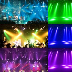 Lixada Moving Head Light 7x10W Moving Head 4 In 1 RGBW Professional 9/14 Channels DMX-512 DJ lights 100W AC 100-240V Sound Active for KTV Club Bar Party Disco DJ Show Bands