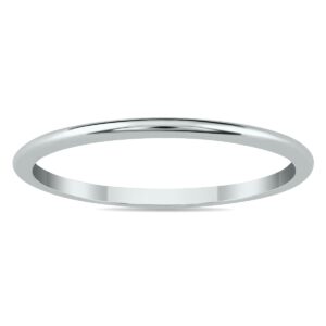 szul 1mm thin domed wedding band available in 14k yellow gold, 14k white gold, and 14k rose gold (white-gold, 5.0)