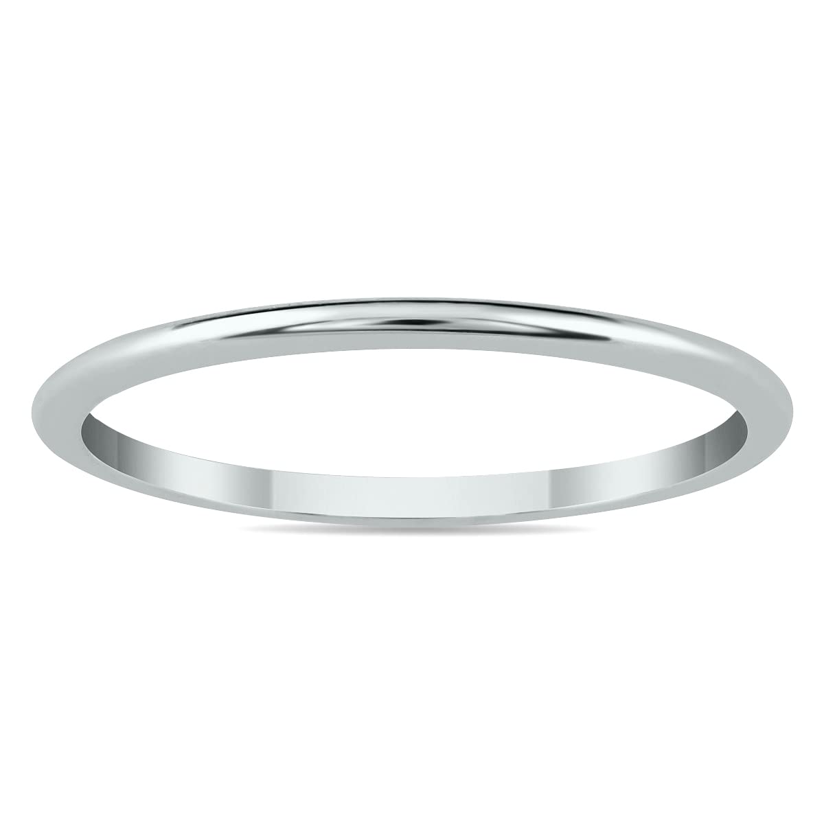 SZUL 1mm Thin Domed Wedding Band Available in 14K Yellow Gold, 14K White Gold, and 14K Rose Gold (White-gold, 5.0)