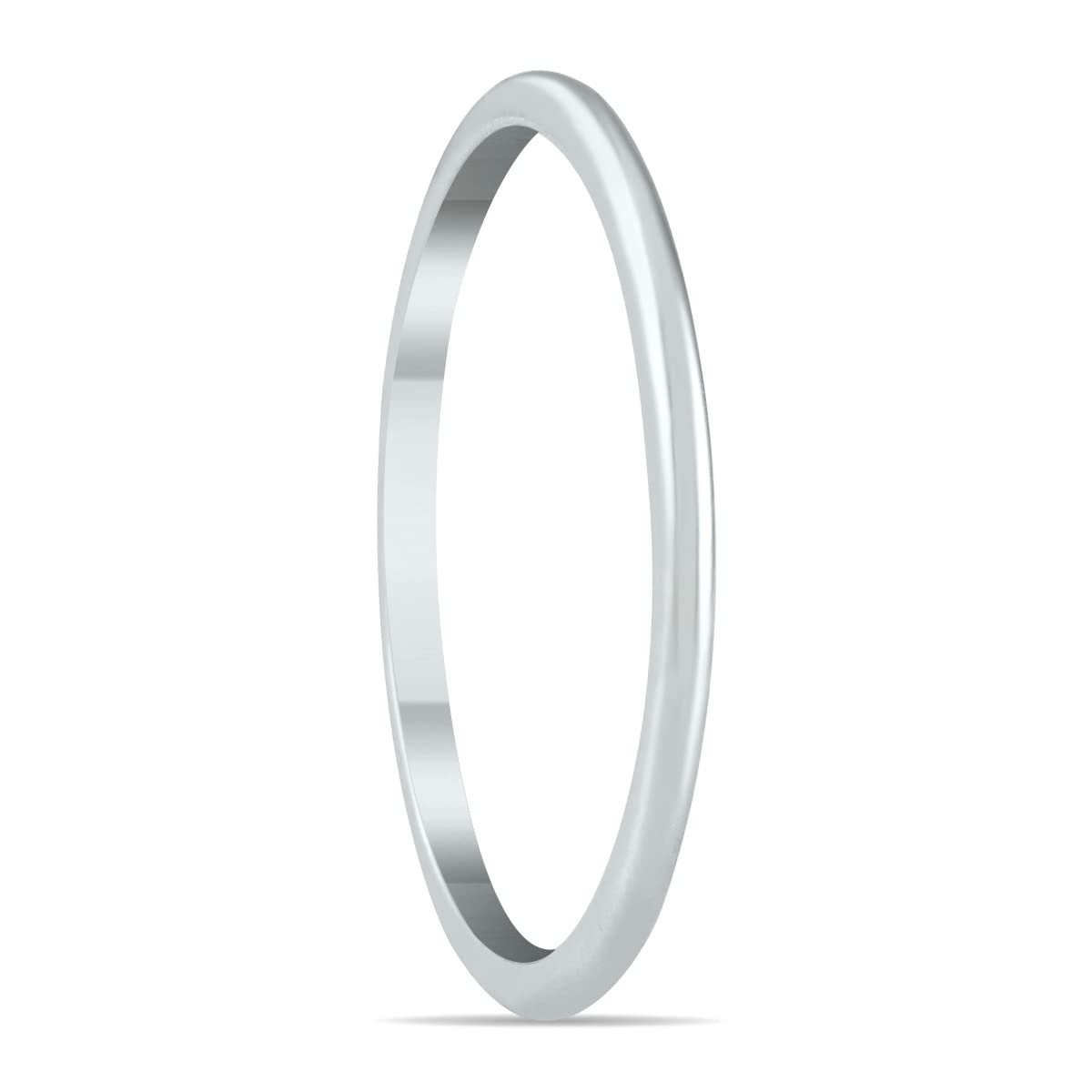 SZUL 1mm Thin Domed Wedding Band Available in 14K Yellow Gold, 14K White Gold, and 14K Rose Gold (White-gold, 5.0)