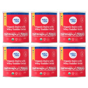 baby's only organic dairy with whey toddler drink, milk powder with extra whey protein, iron, vitamin d, toddlers 12 months old and up, organic toddler drink, easy to digest, 12.7 oz, 6 pack