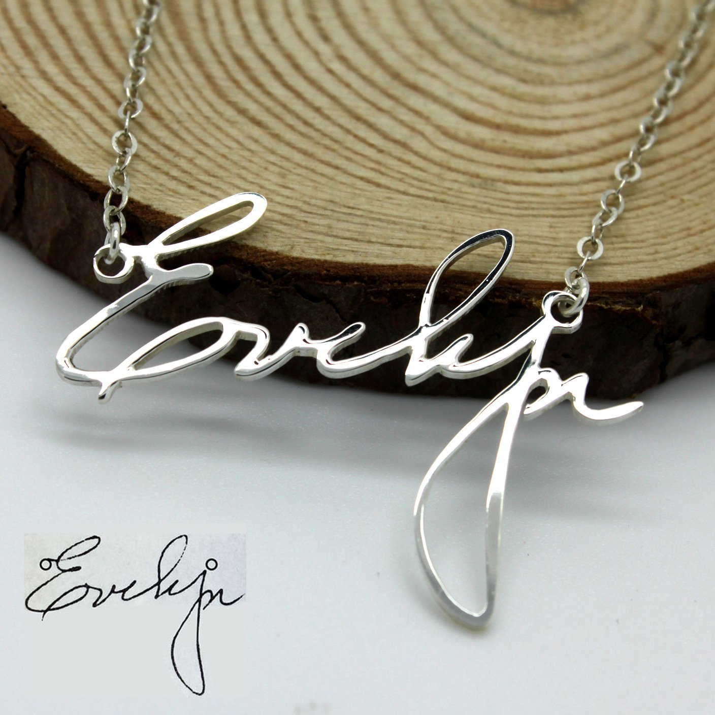 Personalized Handwriting womens Necklace Handwriting Jewelry, Custom Signature Necklace - Your Actual Handwriting - 925 Sterling Silver