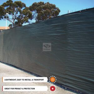 FenceScreen Fence Privacy Screen - Extreme 98% Blockage Temporary Windscreen Fence Cover (4ft x 50ft, Black)