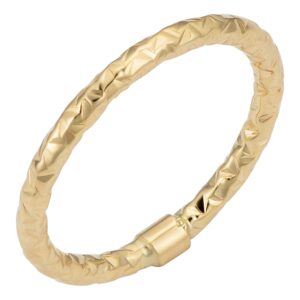 kooljewelry 14k yellow gold 2 mm diamond-cut ring (size 9)