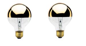 40-watt g25 globe shape light bulb, half gold, medium base (2-pack)