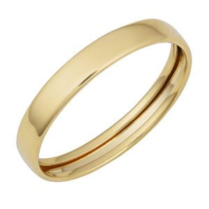 kooljewelry 14k yellow gold 3 mm high polish wedding band ring (size 6)