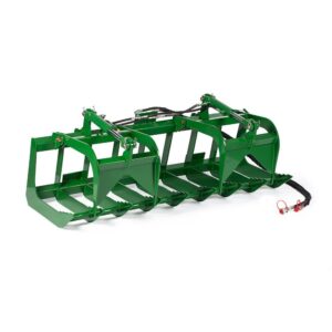 titan attachments 72in economy grapple bucket attachment fits john deere tractors, 3/8in thick steel frame, hook and pin mounting system