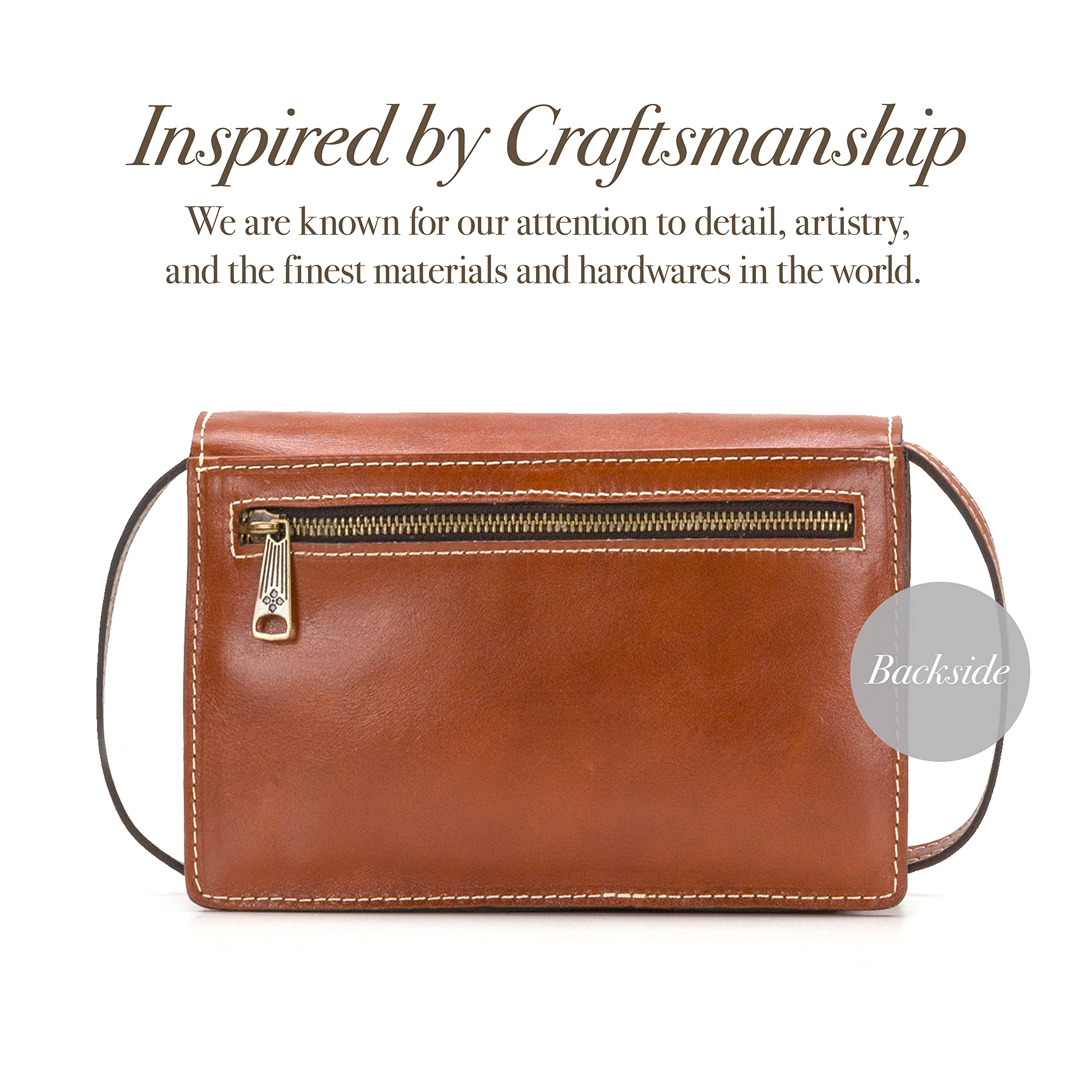 Patricia Nash | Lanza Leather Crossbody Bag | Women's Crossbody Purse | Crossbody Clutch, Tan