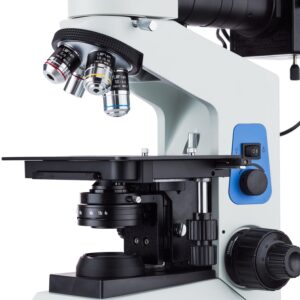 AmScope ME508 Series Compact Trinocular Metallurgical Upright Compound Microscope 40X-800X Magnification Dual-Illumination Polarized Light with 18MP USB 3.0 C-Mount Camera