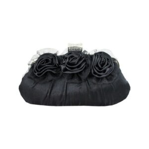 jacki design evening rosebuds clutch purse black prom ball wedding formal