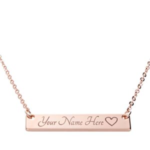 petite boutique customizable your name bar necklace - custom jewelry - personalized gift plated in 16k rose gold