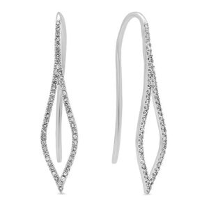 dazzlingrock collection 0.20 carat (ctw) 14k round cut diamond ladies flame-shaped dangling drop earrings 1/5 ct, white gold