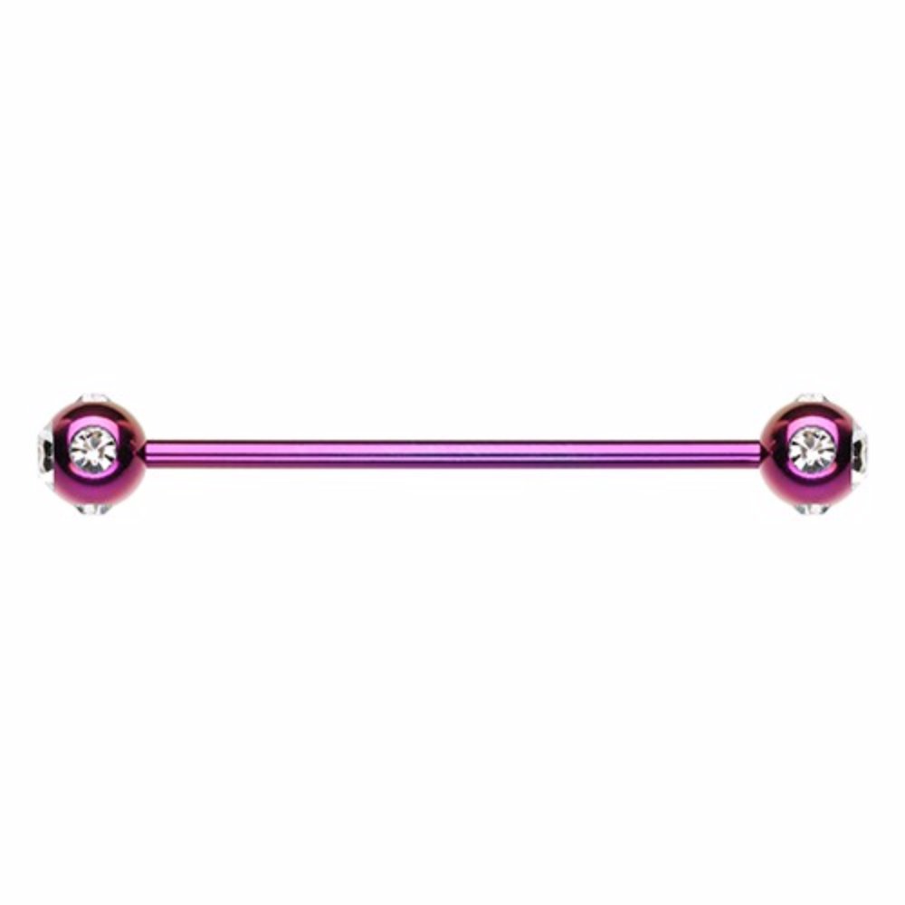 Colorline PVD Aurora Gem Ball WildKlass Industrial Barbell