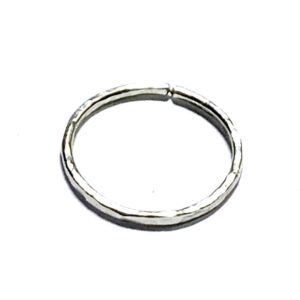 Nose Ring Hoop Seamless Piercing Textured Hammered Cartilage Earring Sterling Silver