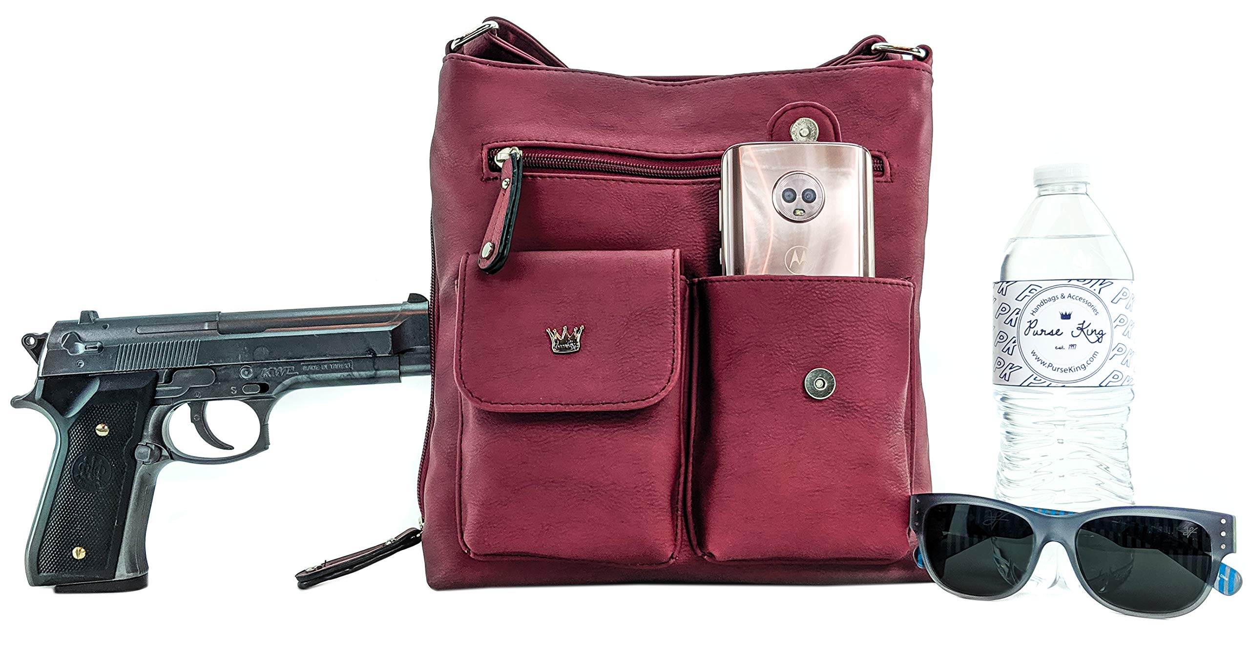 Purse King Colt Red Concealed Carry Handbag