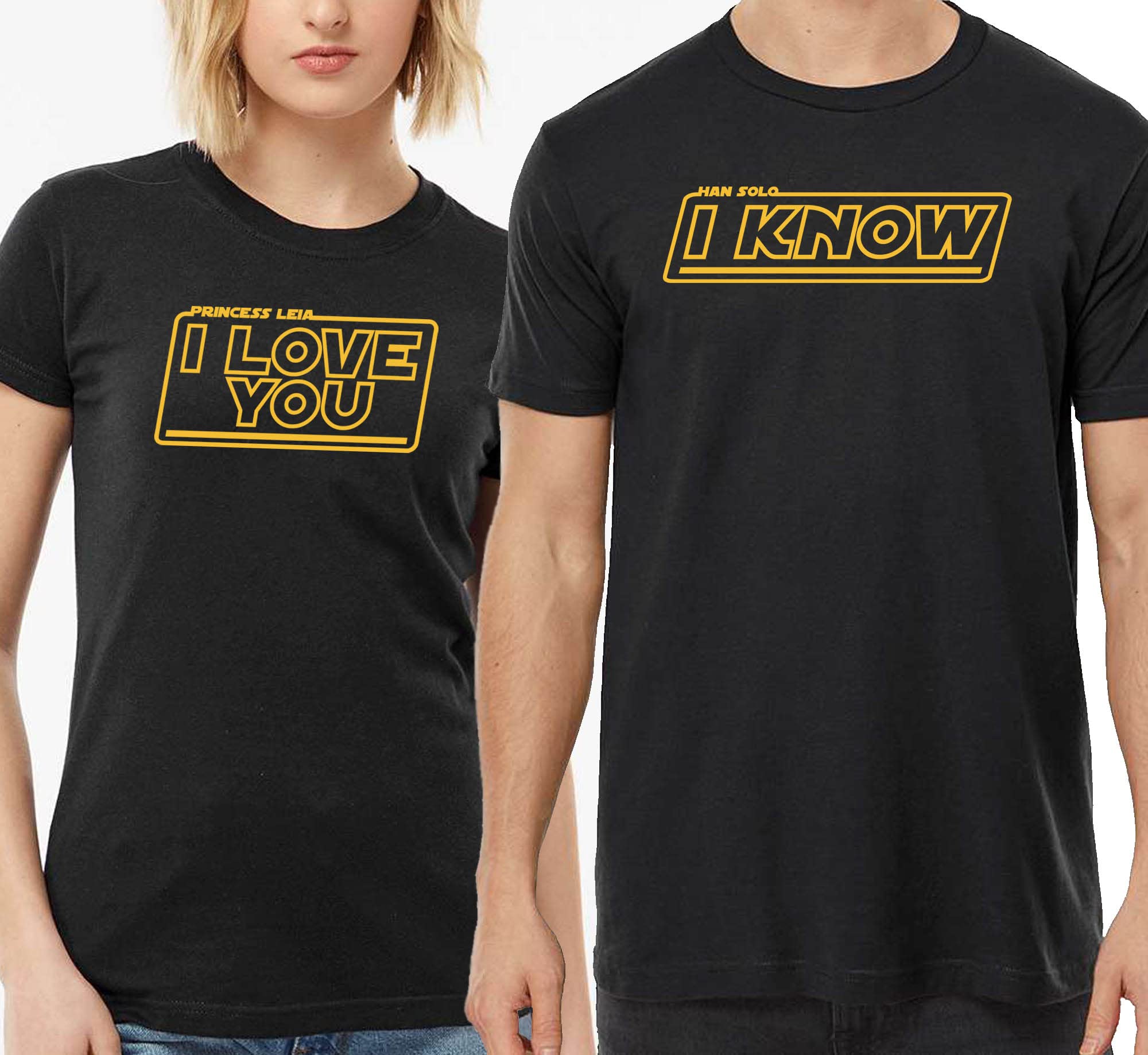 I Love You... I Know - Matching Couples T-Shirt Set (Women Medium/Men Large, Sun Yellow)