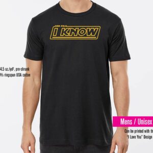 I Love You... I Know - Matching Couples T-Shirt Set (Women Medium/Men Large, Sun Yellow)