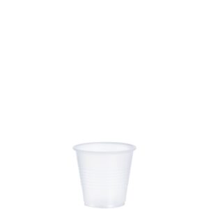 dart y35 3.5 oz trans ribbed wall ps cup (case of 2500)