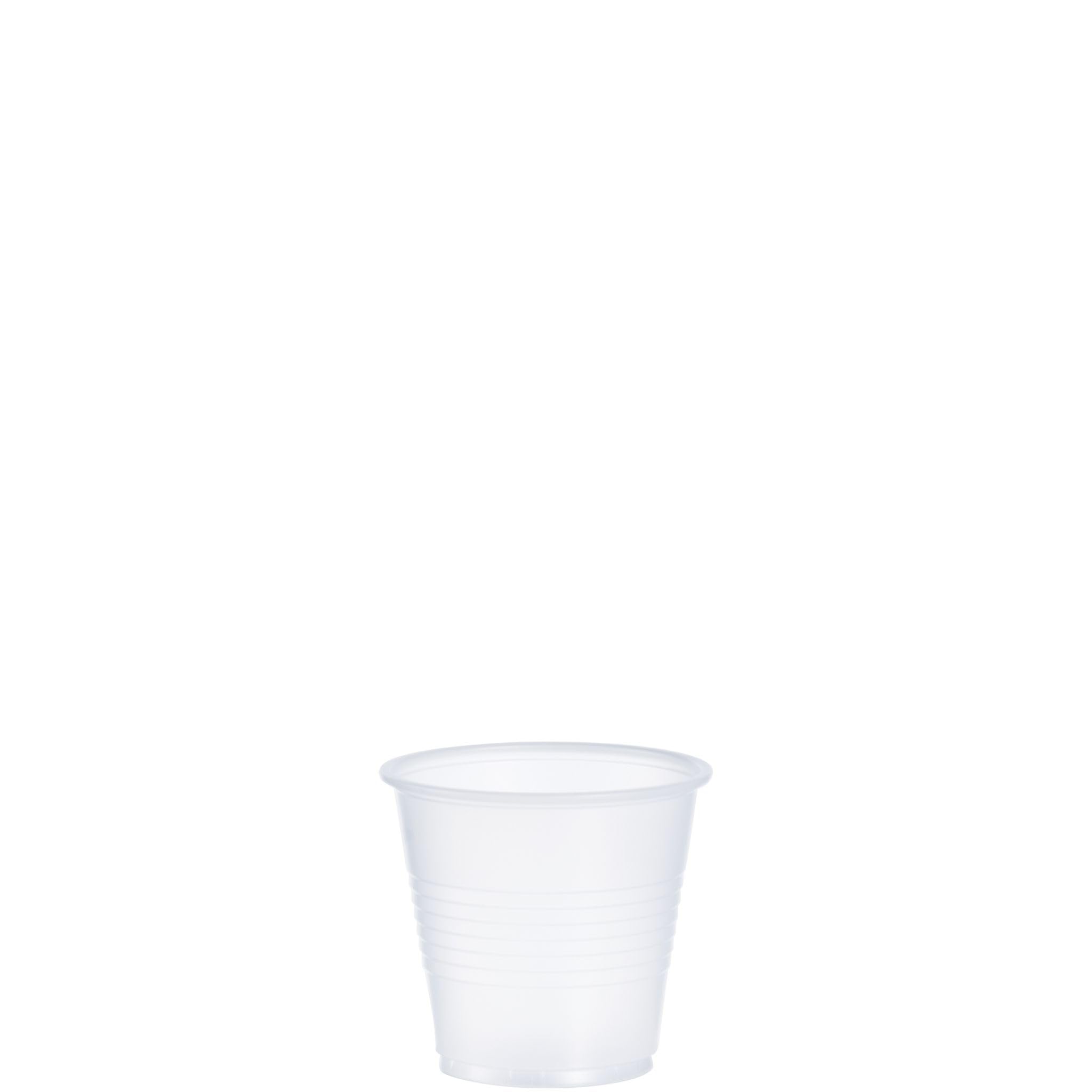 Dart Y35 3.5 oz Trans Ribbed Wall PS Cup (Case of 2500)