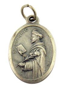 religious gifts silver toned base catholic saint dominic patron of astronomy medal pendant, 1 inch