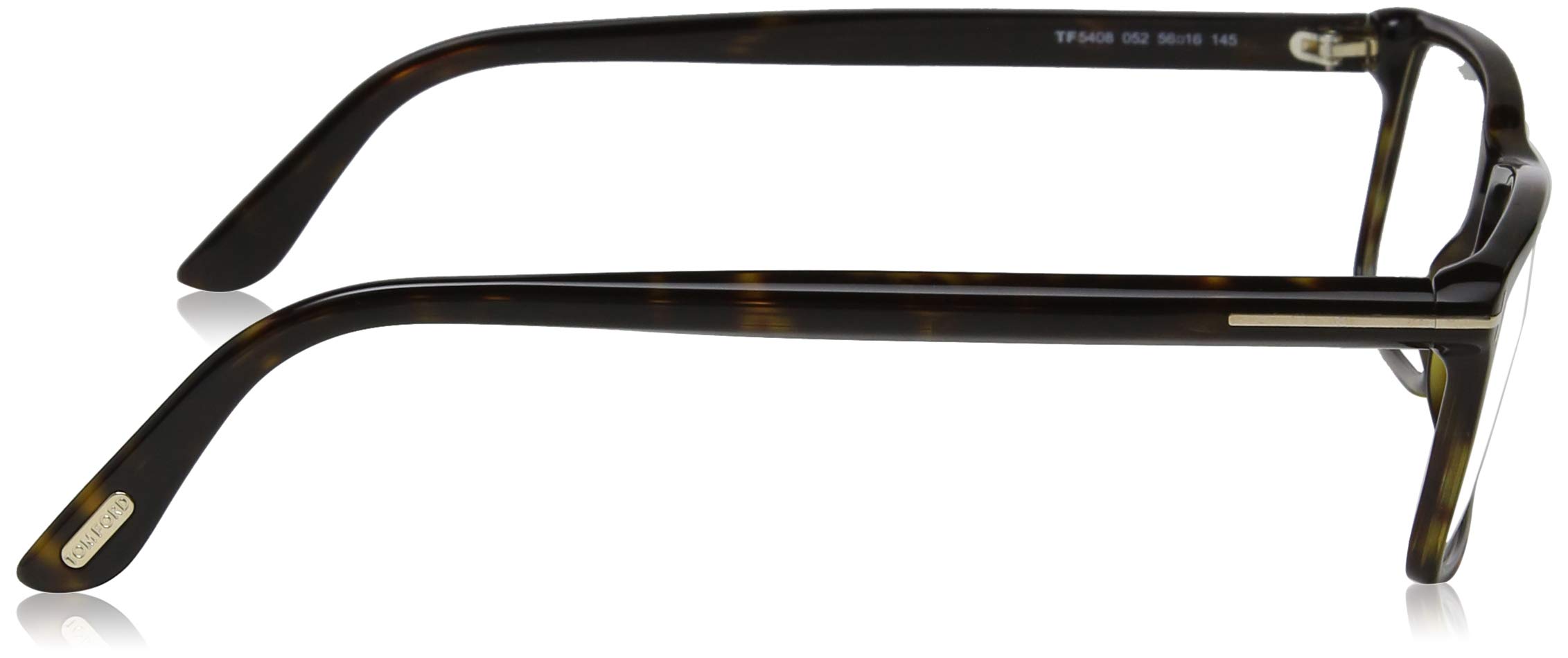 TOM FORD Men's TF 5408 Rectangular Eyeglasses 56mm, Shiny Classic Dark Havana, Shiny Rose Gold "T" Log, 56/16/145