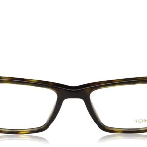 TOM FORD Men's TF 5408 Rectangular Eyeglasses 56mm, Shiny Classic Dark Havana, Shiny Rose Gold "T" Log, 56/16/145