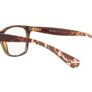 Ralph by Ralph Lauren Women's RA7071 Cat Eye Prescription Eyewear Frames, Shiny Dark Havana/Demo Lens, 52 mm