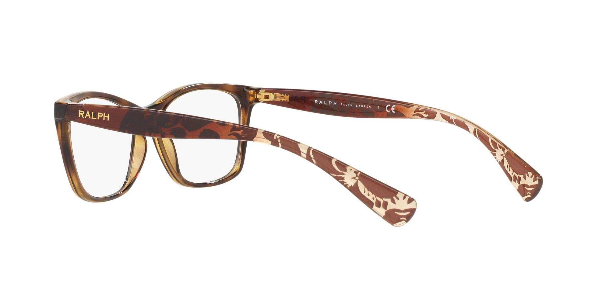 Ralph by Ralph Lauren Women's RA7071 Cat Eye Prescription Eyewear Frames, Shiny Dark Havana/Demo Lens, 52 mm